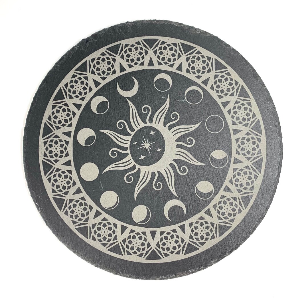 Etched Slate Altar Tray Moon Phases Wiccan Pagan Decor - Etsy