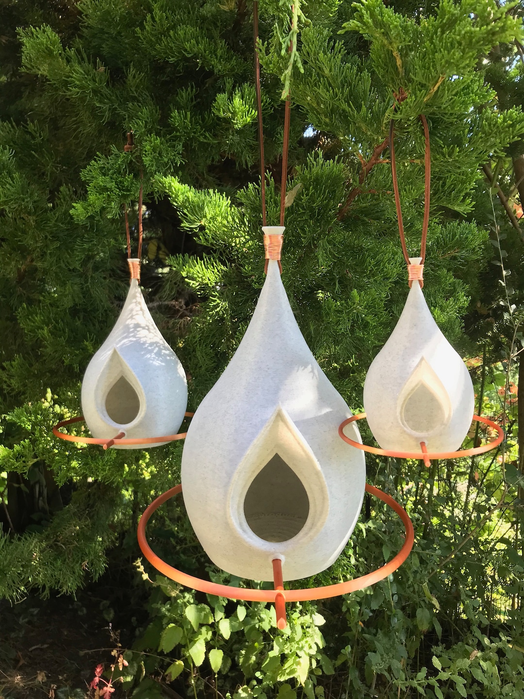 Teardrop Birdhouse 3D Printed With Copper and Leather - Etsy