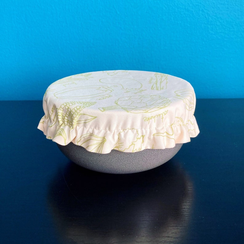 Reusable Jar / Small Bowl Cover, Fabric Cloth, Veggies Veg Vegetables ...