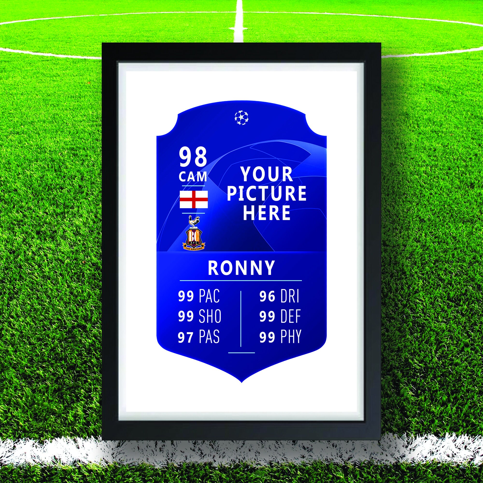 A3 A4 A5 Framed Print Personalised FIFA Card Football | Etsy