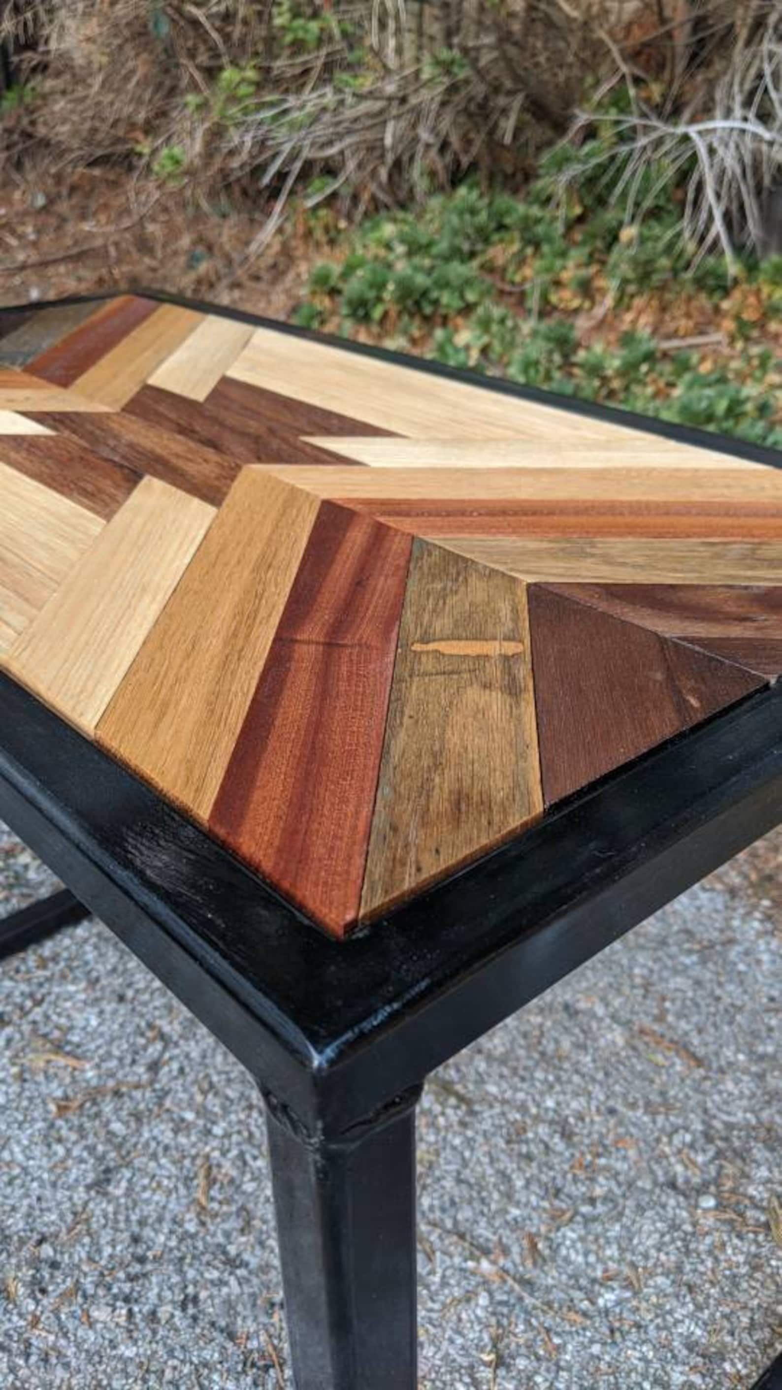 Custom Aztec Side Coffee Table Reclaimed Hardwood Boho Rustic Cabin - Etsy