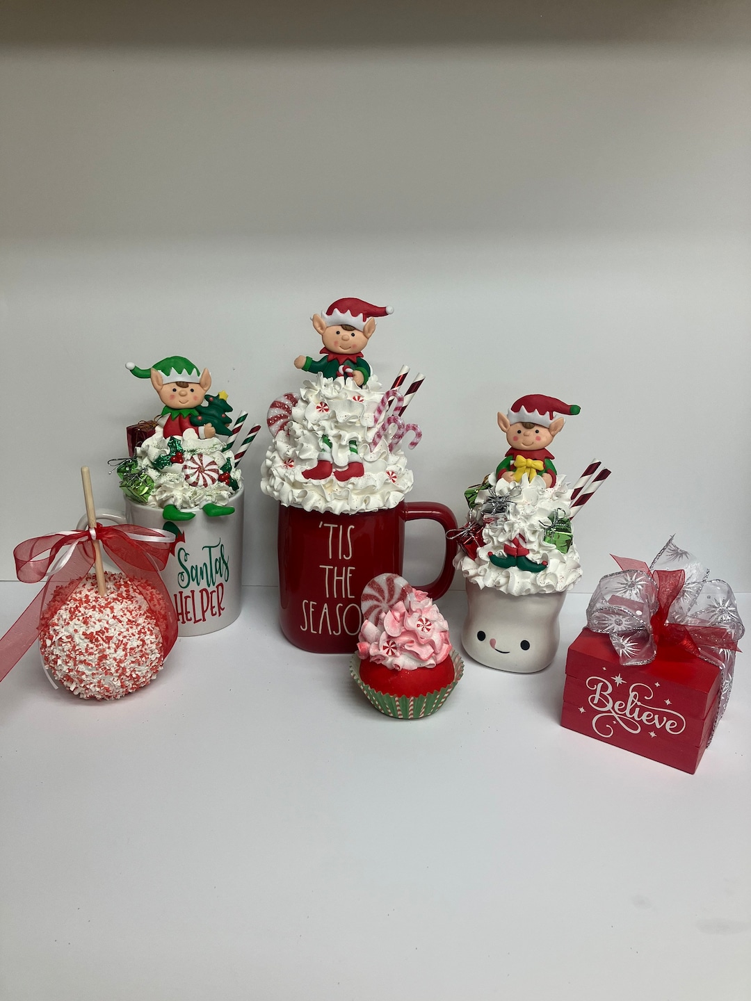 Faux Elf Candy Cane Christmas Whipped Topper - Etsy
