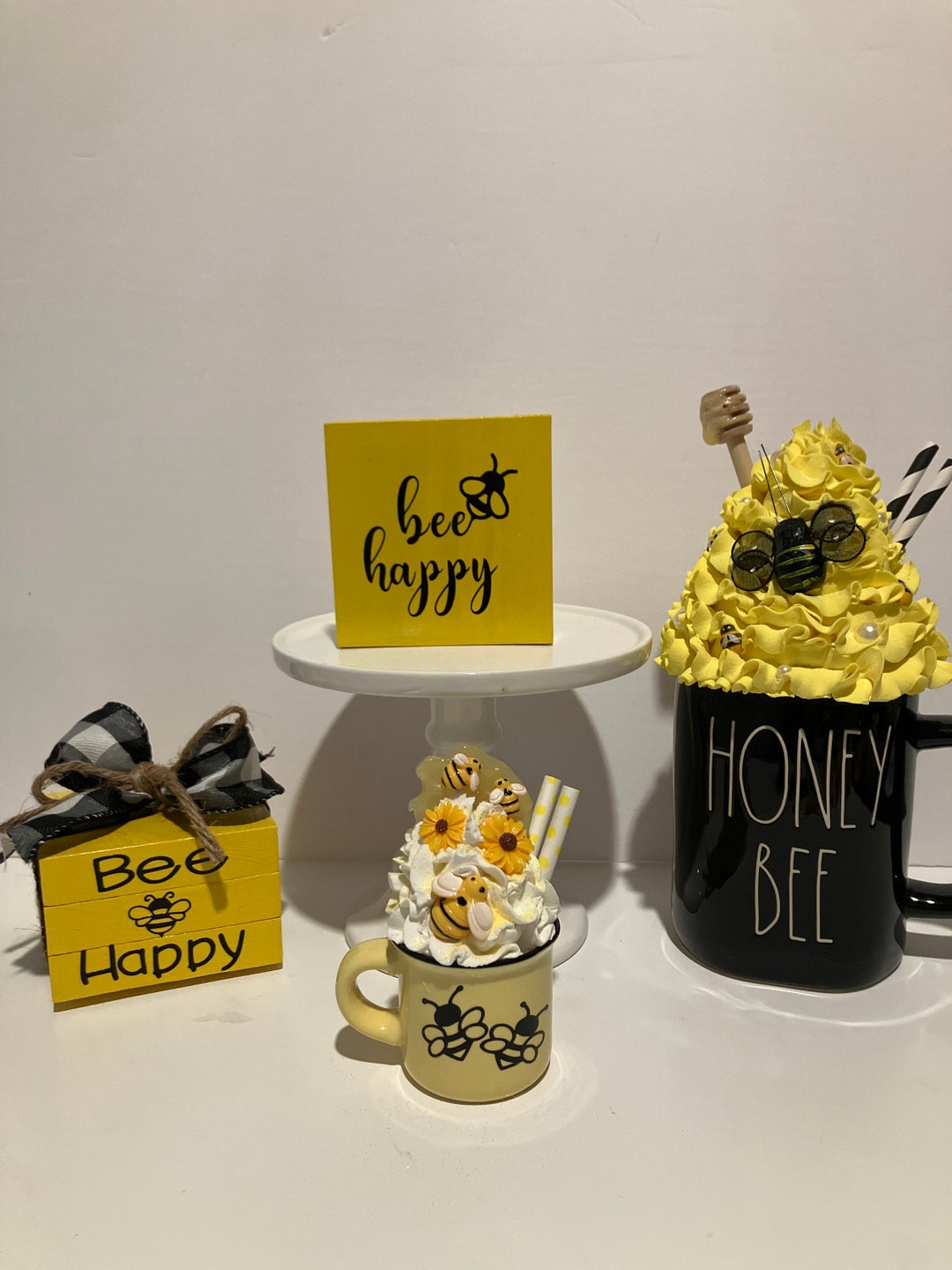 Wood Bee Happy Mini Sign - Etsy