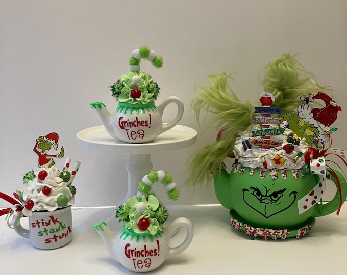 Grinchy Teapot - Etsy