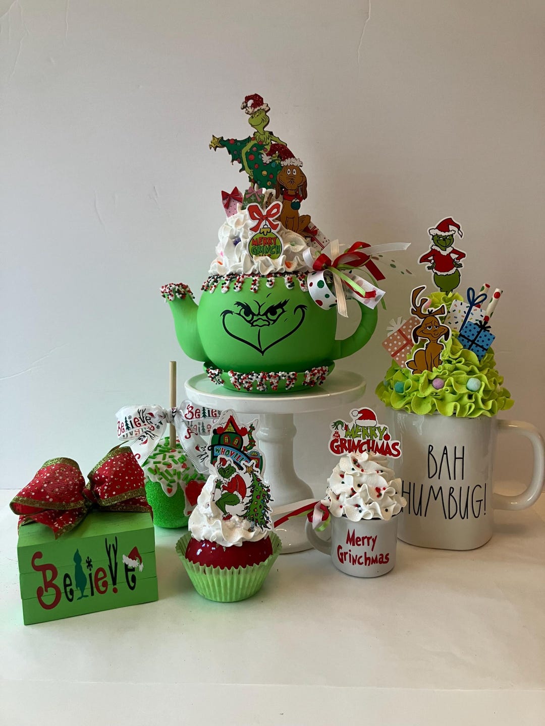 Faux Grinch Inspired Christmas Tea Pot - Etsy