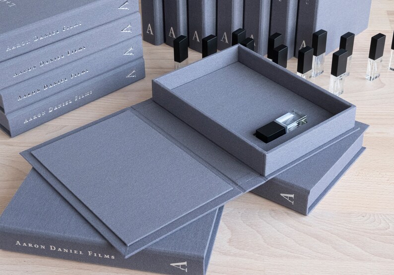 Custom Linen USB Box Packaging for Flash Drive Gift Box for - Etsy