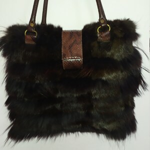 Real Fur Finn Raccoon - Rex Rabbit Bag Brown Colour. - Etsy