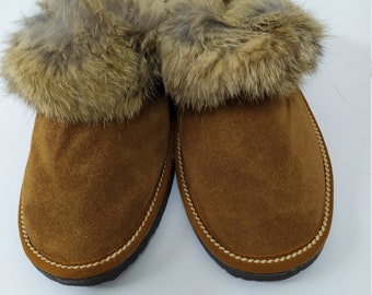 Rabbit Fur Slippers | Etsy