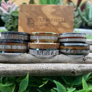 Mens Deer Antler Ring, Deer Antler Ring for Him, Mens Wedding Band ...