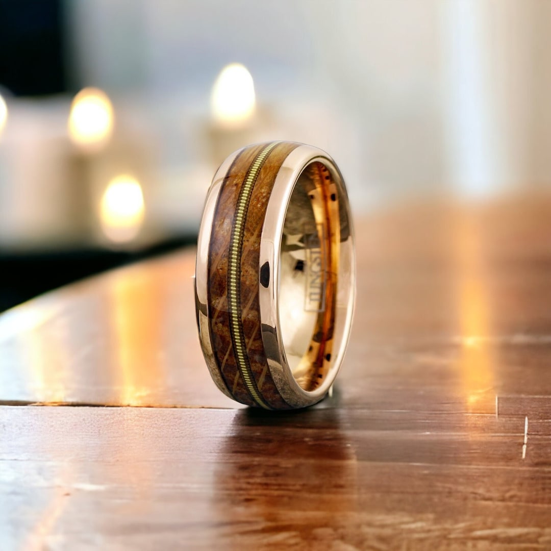 Mens Rose Gold Guitar String Wedding Band Rose Gold Guitar - Etsy