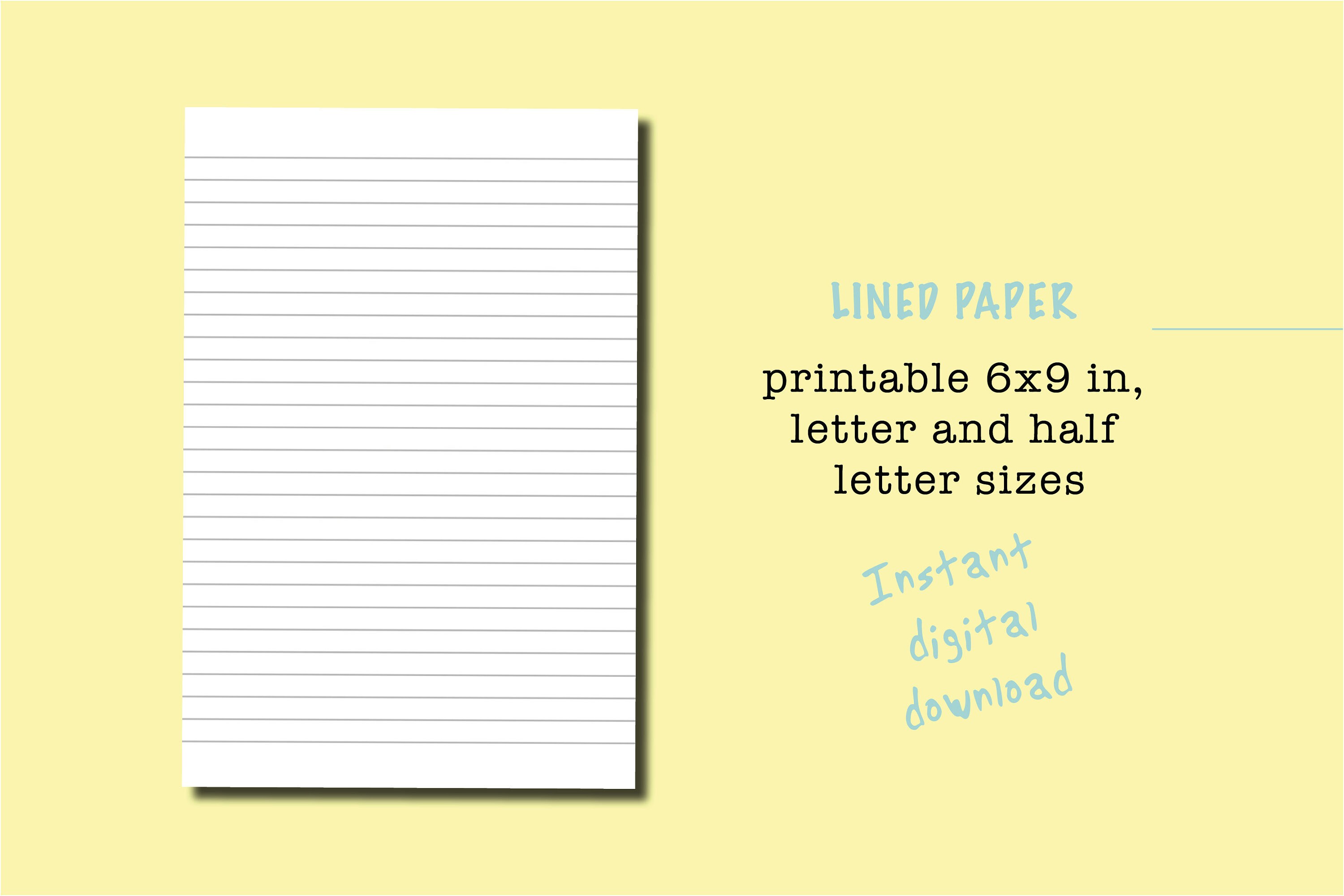 PRINTABLE Lined Paper 6x9 In Letter And Half Letter Sizes printable PRINTABLE Lined Paper 6x9 In Letter And Half Letter Sizes printable