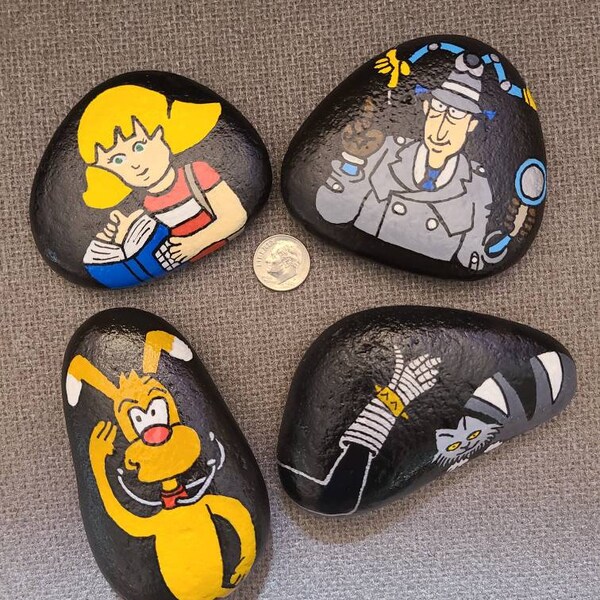 Cartoon Painted Rocks - Etsy