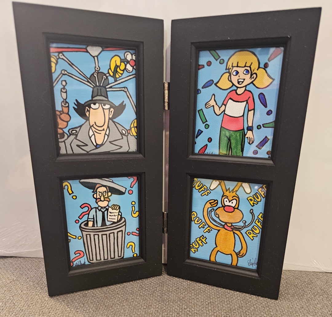 Go-go Gadget Family Portrait 4 2x3 Acrylic on Canvas Paper Framed Penny ...