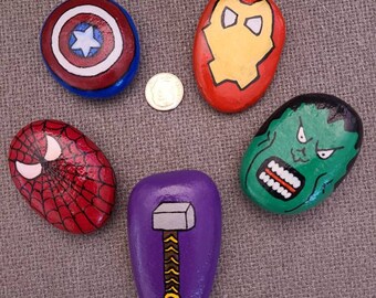 Painted Rocks Iron Man - Etsy