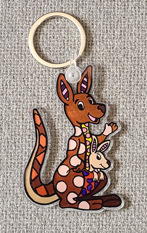 3 Inch Bazoongy and Tram the Pop Art Kangaroo Acrylic Keychain - Etsy