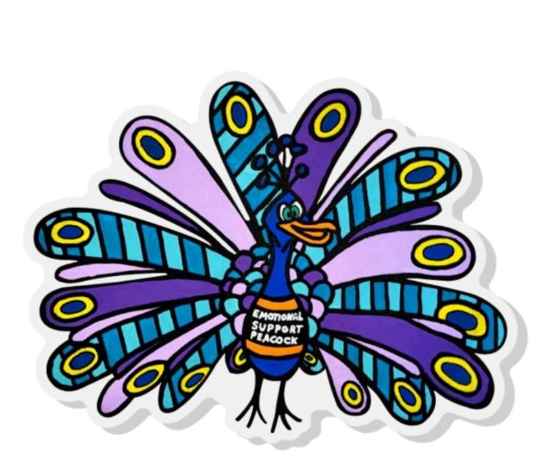 4 Inch Dexter the Emotional Support Peacock Vinyl Magnet - Etsy
