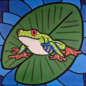 Rrrrobert the Pop Art Tree Frog Acrylic Keychain - Etsy