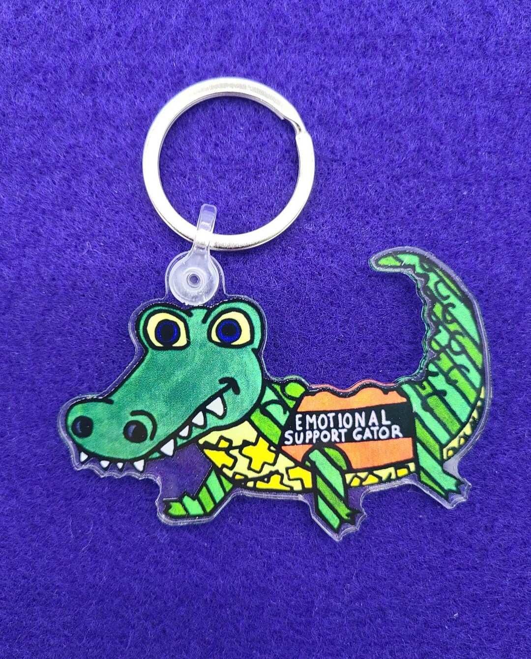 3 Inch Wally the Emotional Support Alligator Acrylic Keychain - Etsy