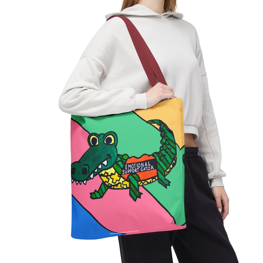 Wally the Emotional Support Gator - Tote Bag - Etsy