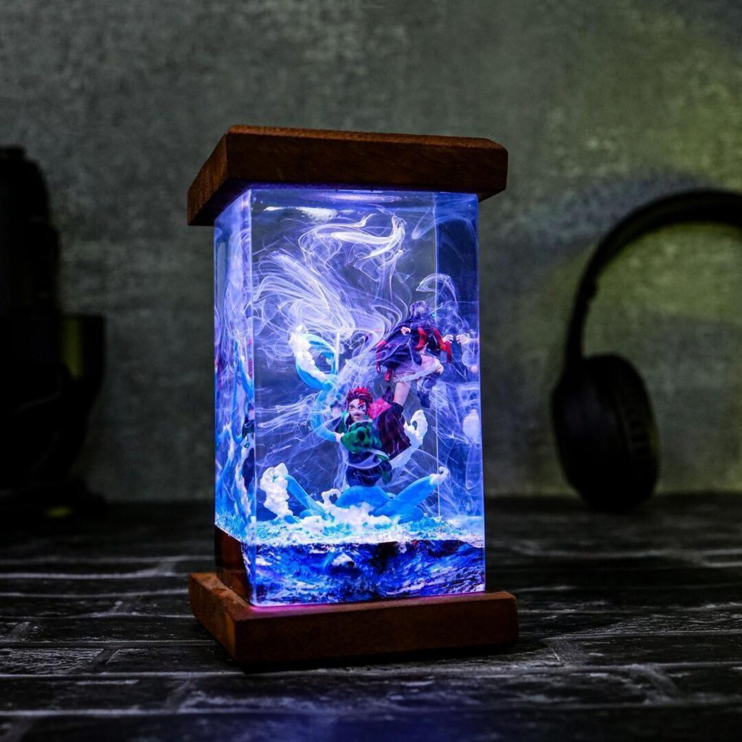 Demon Slayer Tanjiro & Nezuko Lamp, Kimetsu No Yaiba Anime Resin Art ...
