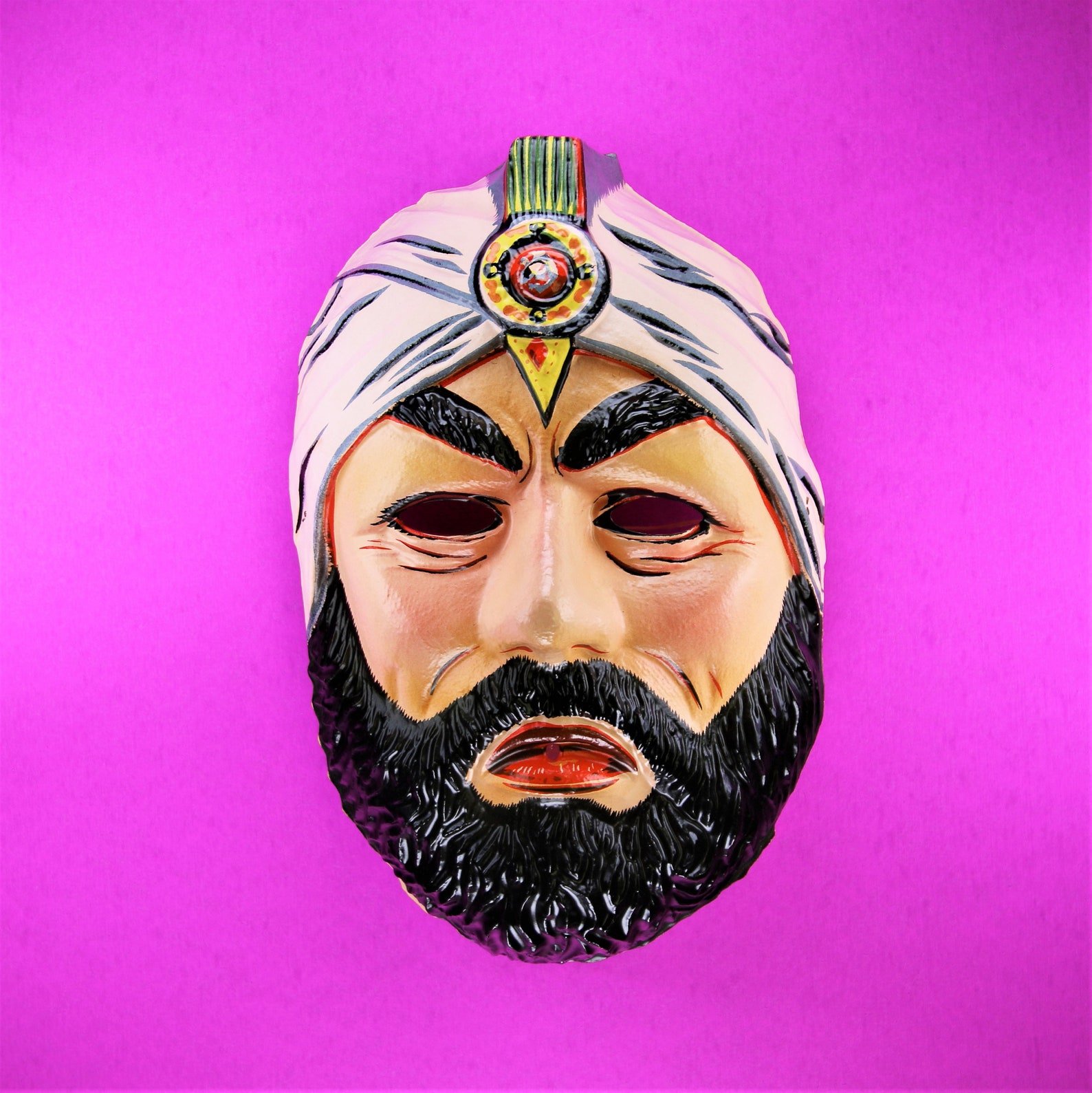 Rare Vintage Zoltar Genie Halloween Mask Sheik Wizard Zoltan Arabian ...
