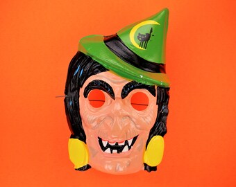 Vintage Witch Vampire Halloween Mask Ben Cooper Collegeville Halco ...