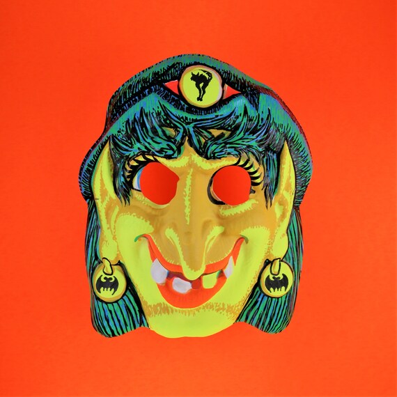 vintage halloween mask witch - Gem