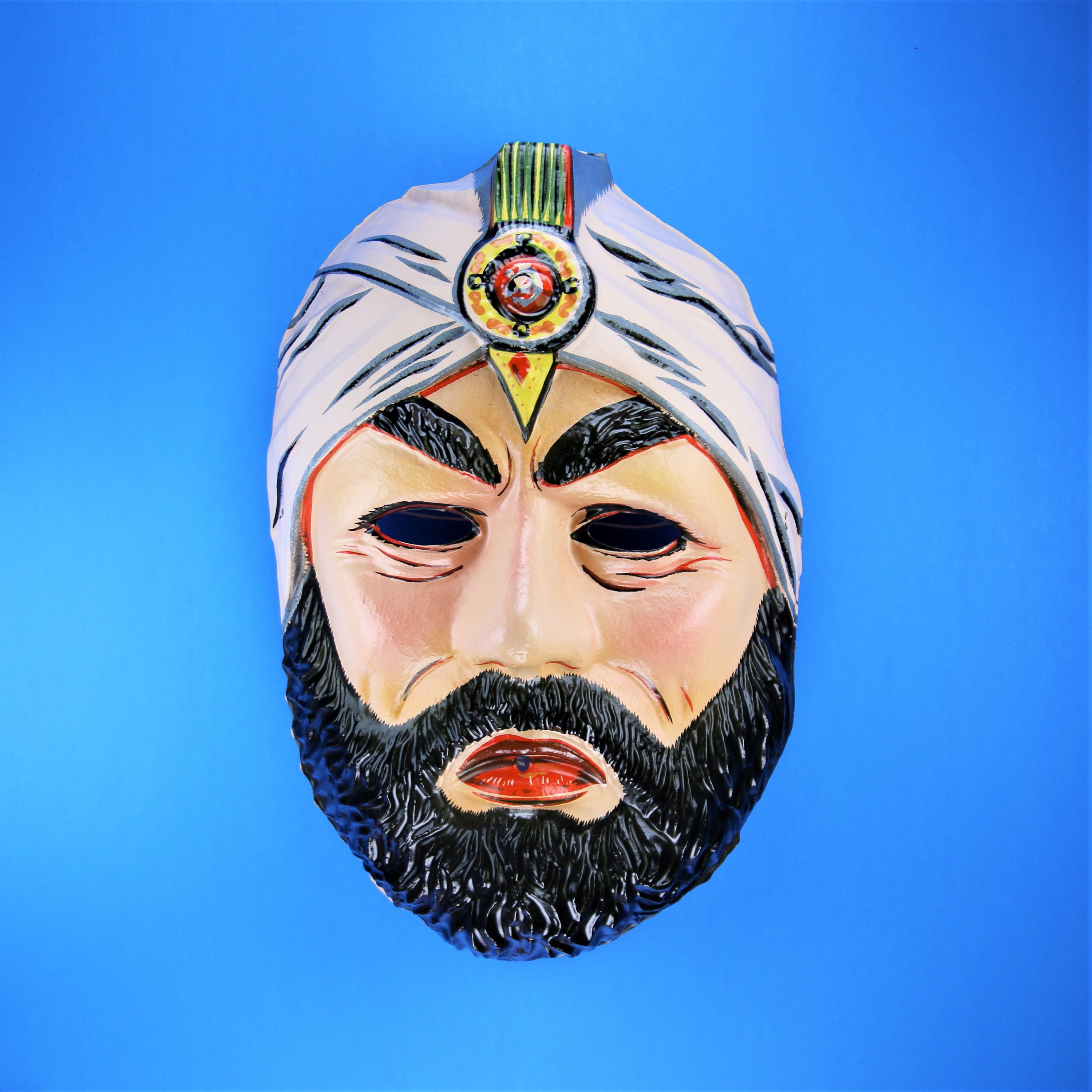 Rare Vintage Zoltar Genie Halloween Mask Sheik Wizard Zoltan Arabian ...