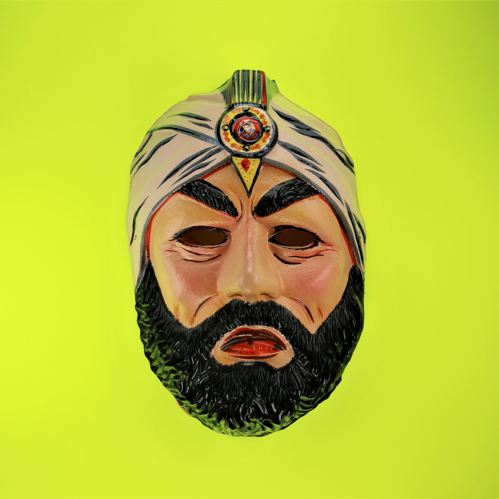 Rare Vintage Zoltar Genie Halloween Mask Sheik Wizard Zoltan Arabian ...