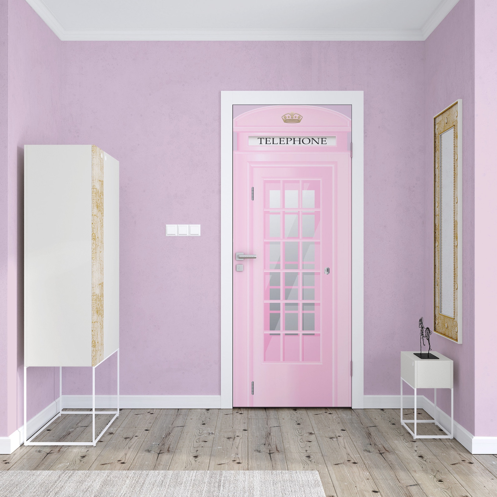 London Telephone Booth Door Mural Pink Phone Booth Door - Etsy