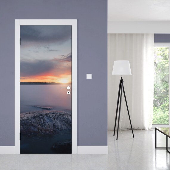 Sunset Over Cliffs Door Mural Breathtaking Sunset View Door - Etsy