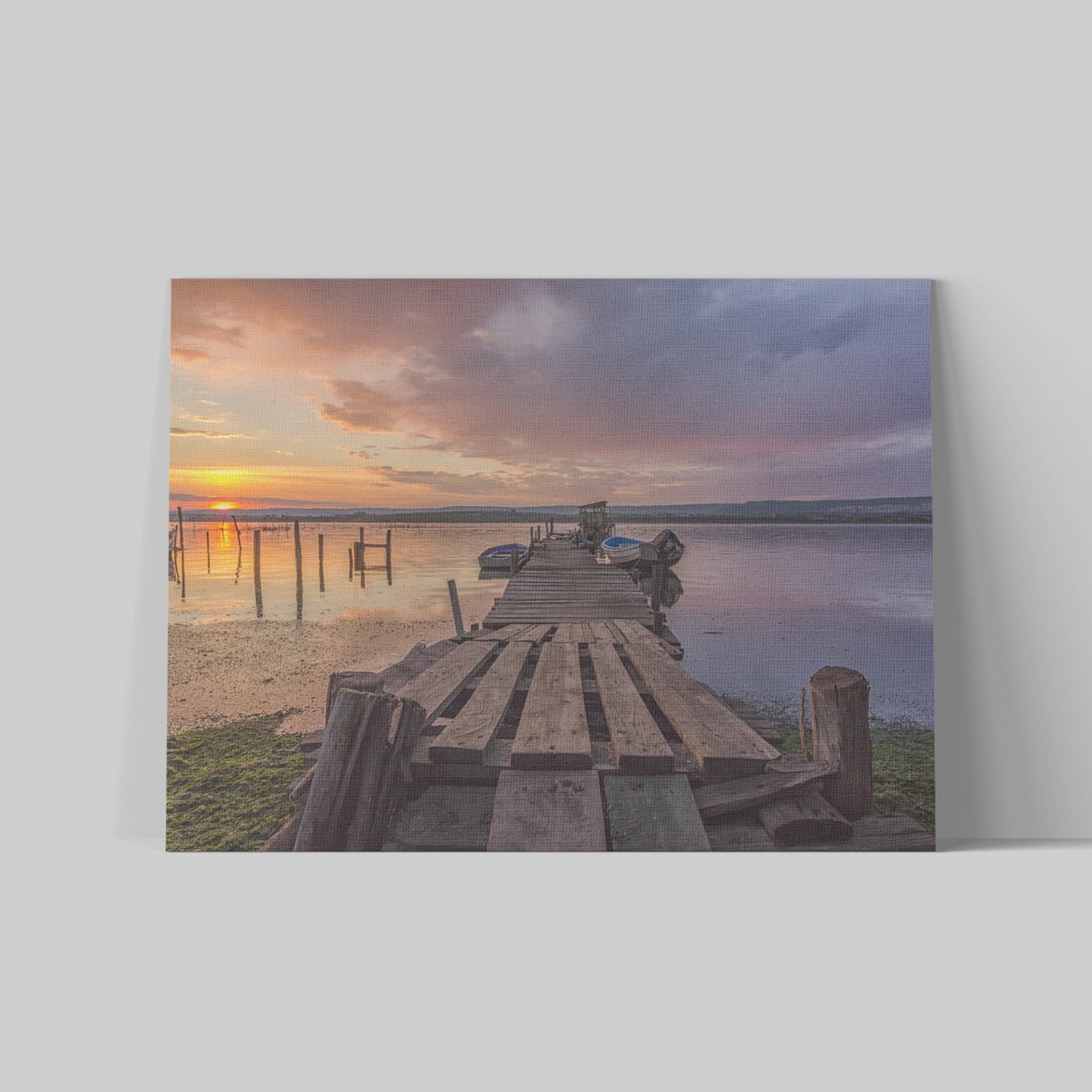 Wooden Dock Sunset Canvas Sunset at the Pier Canvas Serene | Etsy