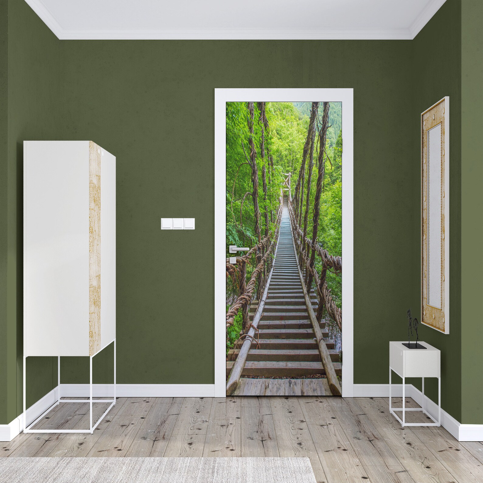 Hanging Bridge Door Mural Suspension Bridge Door Decal Wall | Etsy