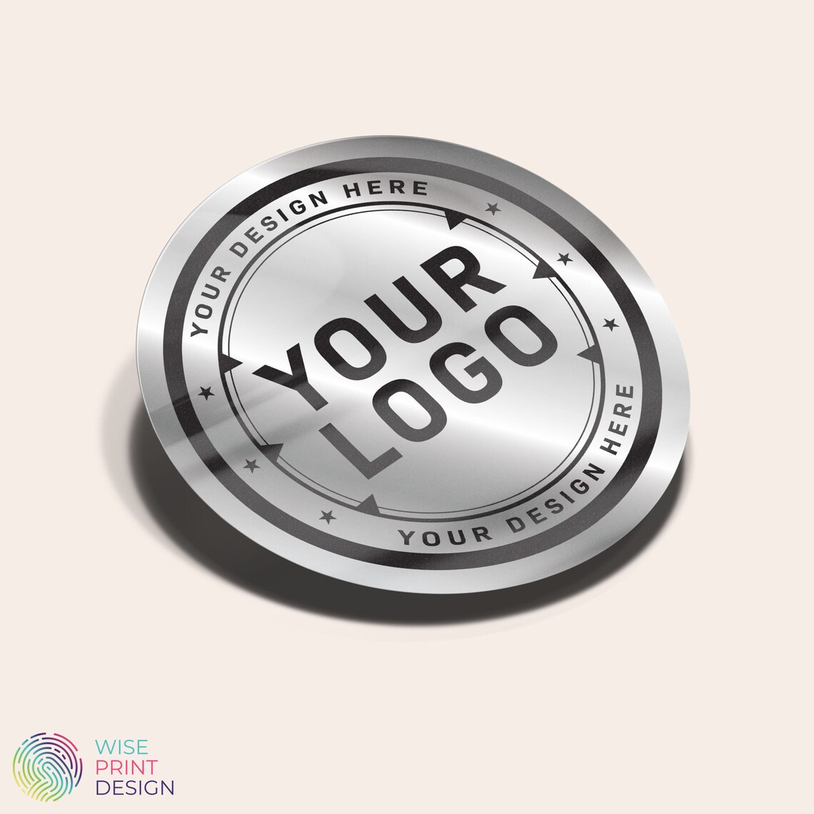 50 Custom Die Cut Silver Metallic Vinyl Stickers Pack. Your - Etsy