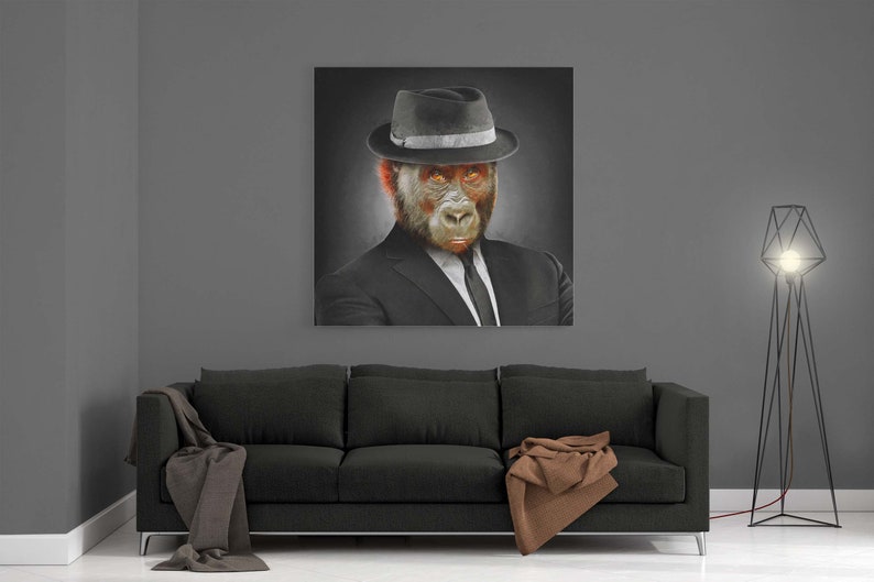 Monkey in the Business Suit Canvas Wall Art Framed Print - Etsy