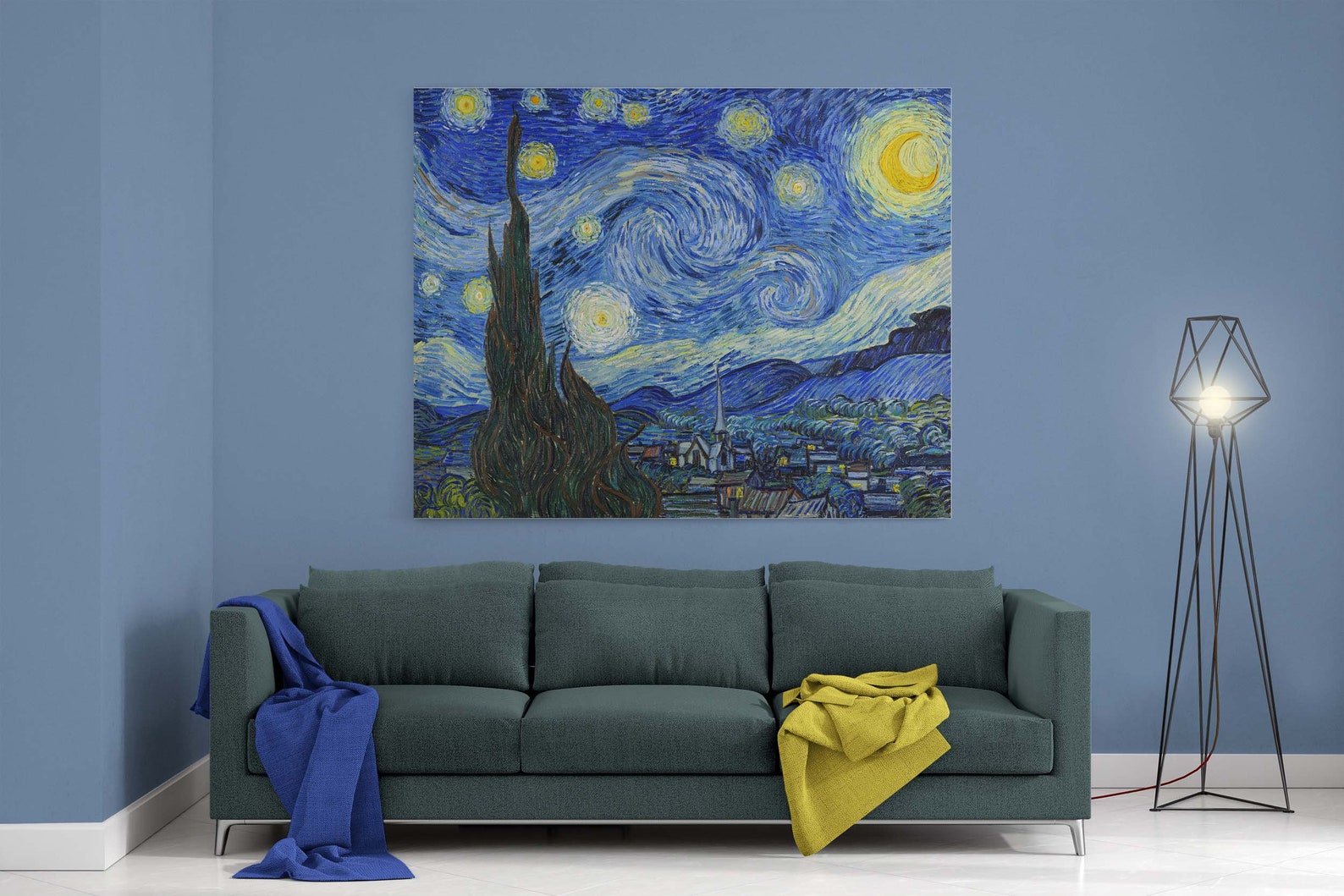 The Starry Night Canvas Wall Art Framed Print Various Sizes - Etsy