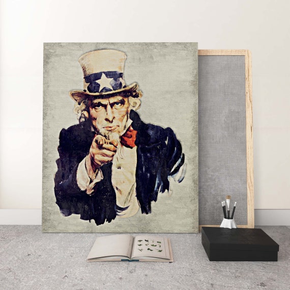 Uncle Sam Canvas Original Wall Art Framed Print Various | Etsy