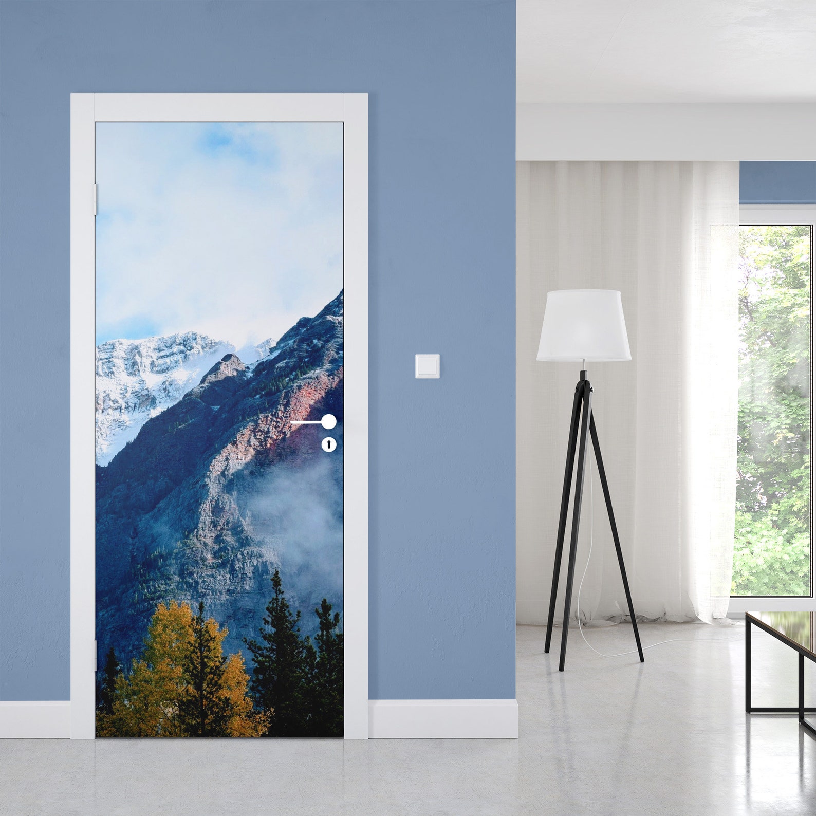 Mountain Cliff View Door Mural Mountain View Door Decal Wall - Etsy
