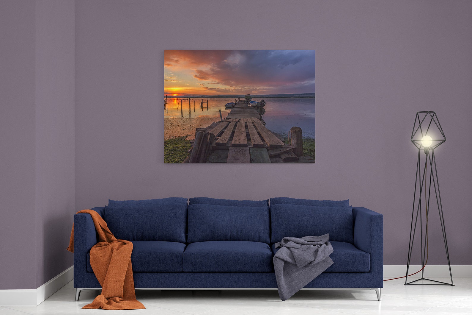 Wooden Dock Sunset Canvas Sunset at the Pier Canvas Serene | Etsy