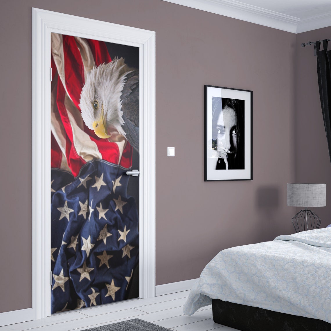 US Flag Door Mural Proud to Be American Door Decal American - Etsy