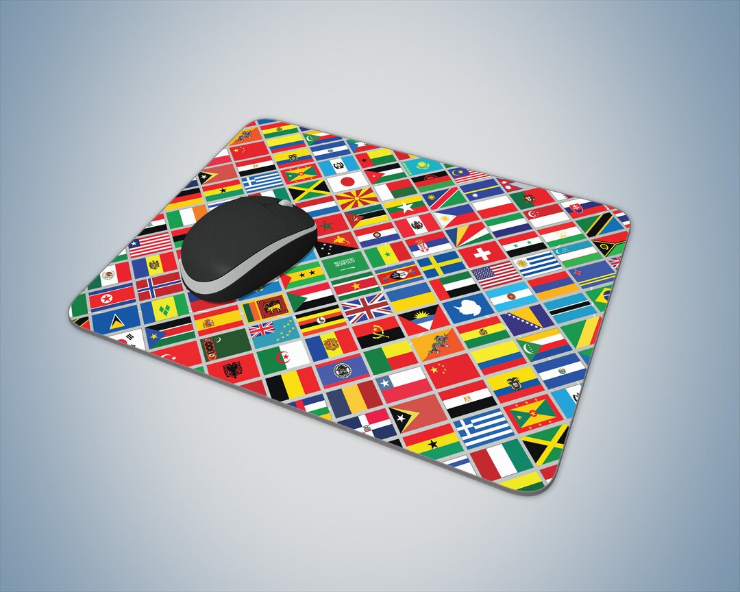 World Flags Mouse Pad Anti-slip Rubber Mouse Pad for - Etsy