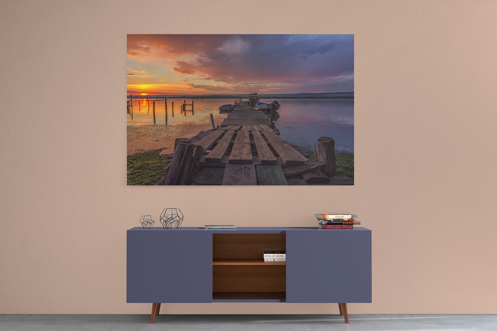 Wooden Dock Sunset Canvas Sunset at the Pier Canvas Serene | Etsy