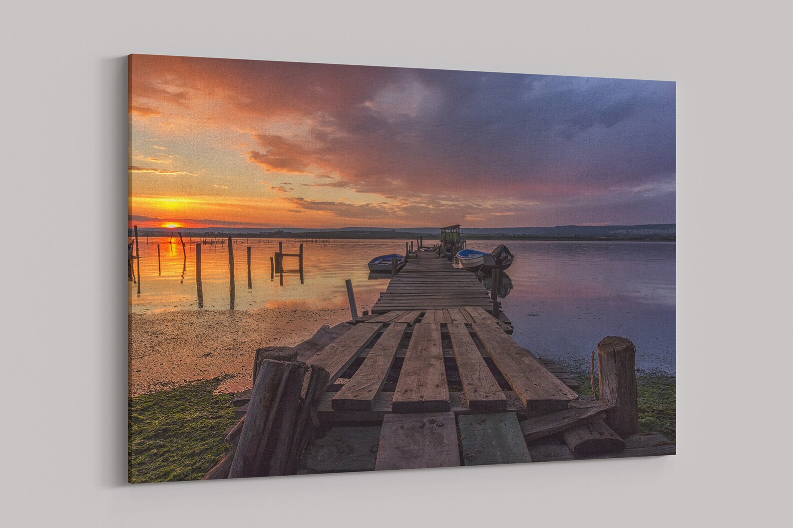 Wooden Dock Sunset Canvas Sunset at the Pier Canvas Serene | Etsy