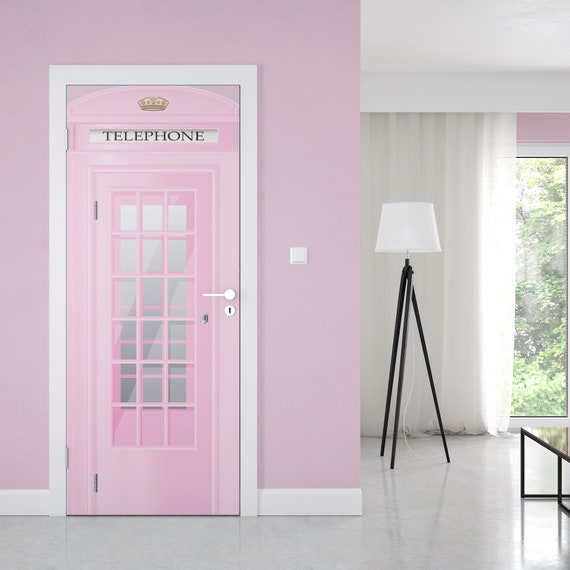 London Telephone Booth Door Mural Pink Phone Booth Door - Etsy
