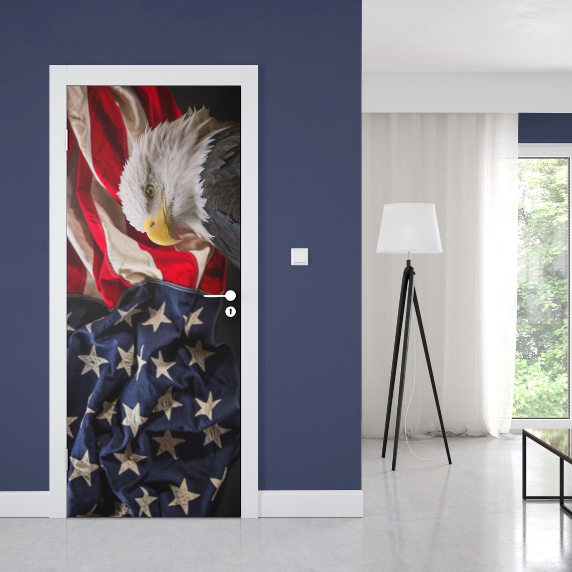 US Flag Door Mural Proud to Be American Door Decal American - Etsy
