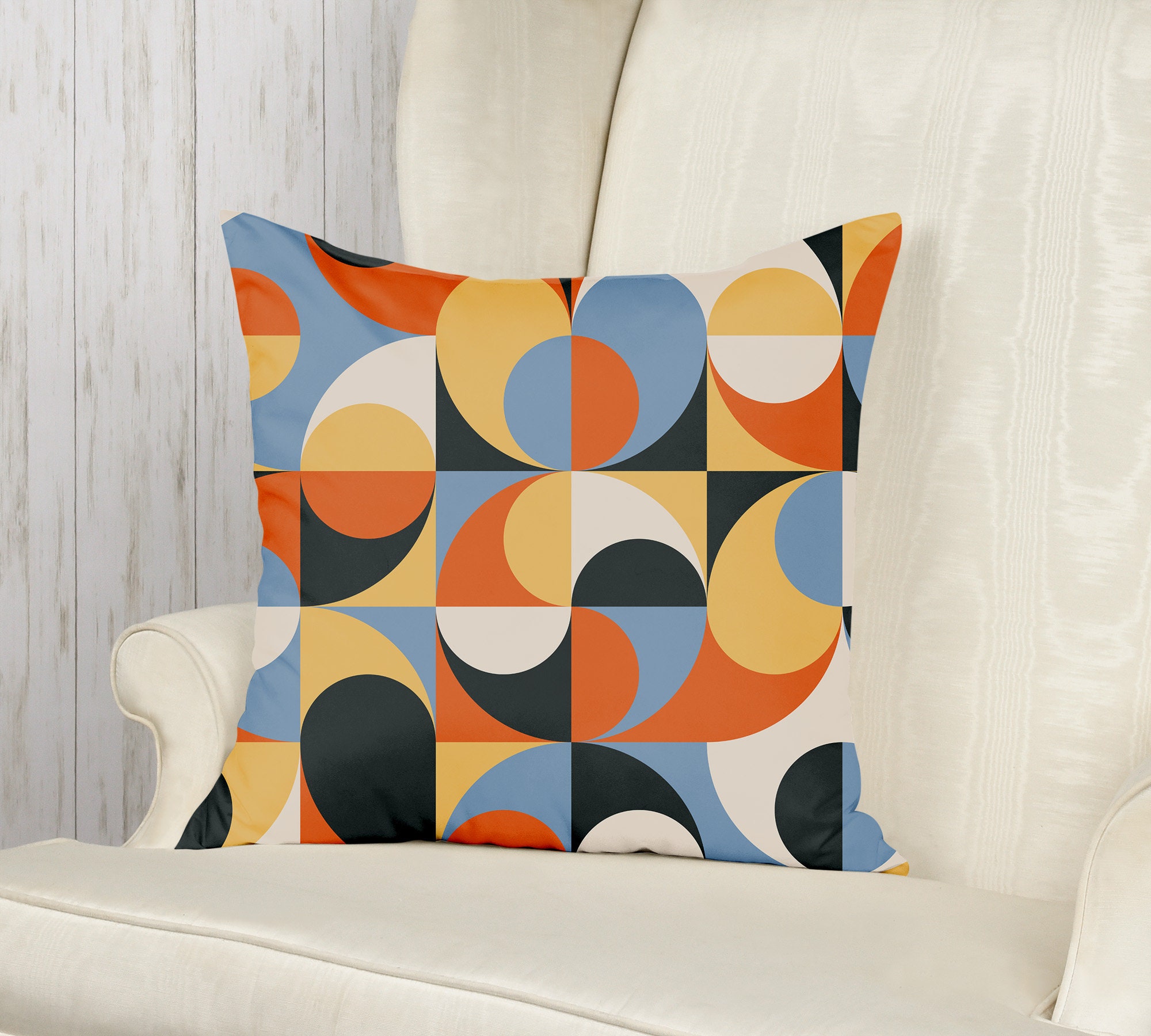 Abstract Artful Scandinavian Pillowcase Geometric Pattern | Etsy