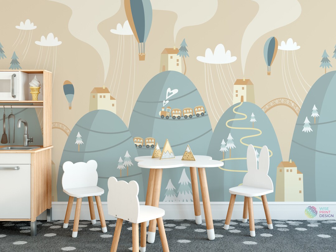 Puff a Train Themed Removable, Train on Tracks Peel and Stick Wall ...