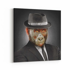 Monkey in the Business Suit , Canvas Wall Art, Framed Print, Various ...