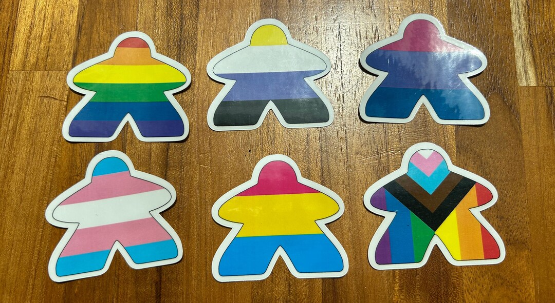 Pride Flag Meeple Sticker Vinyl Board Game Sticker - Etsy
