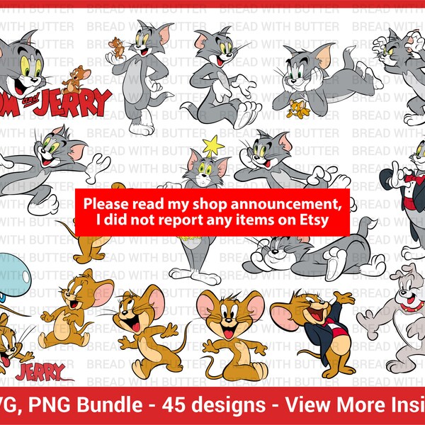 Tom Jerry Svg - Etsy